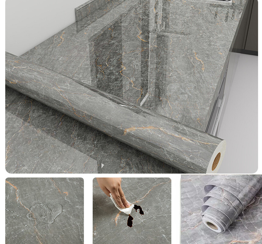 Self Adhesive Kitchen Worktop Covering Vinyl Wrap Cupboard Door Marble ...
