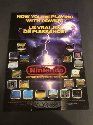 Nintendo Nes box insert poster 1989 Canadian version | eBay