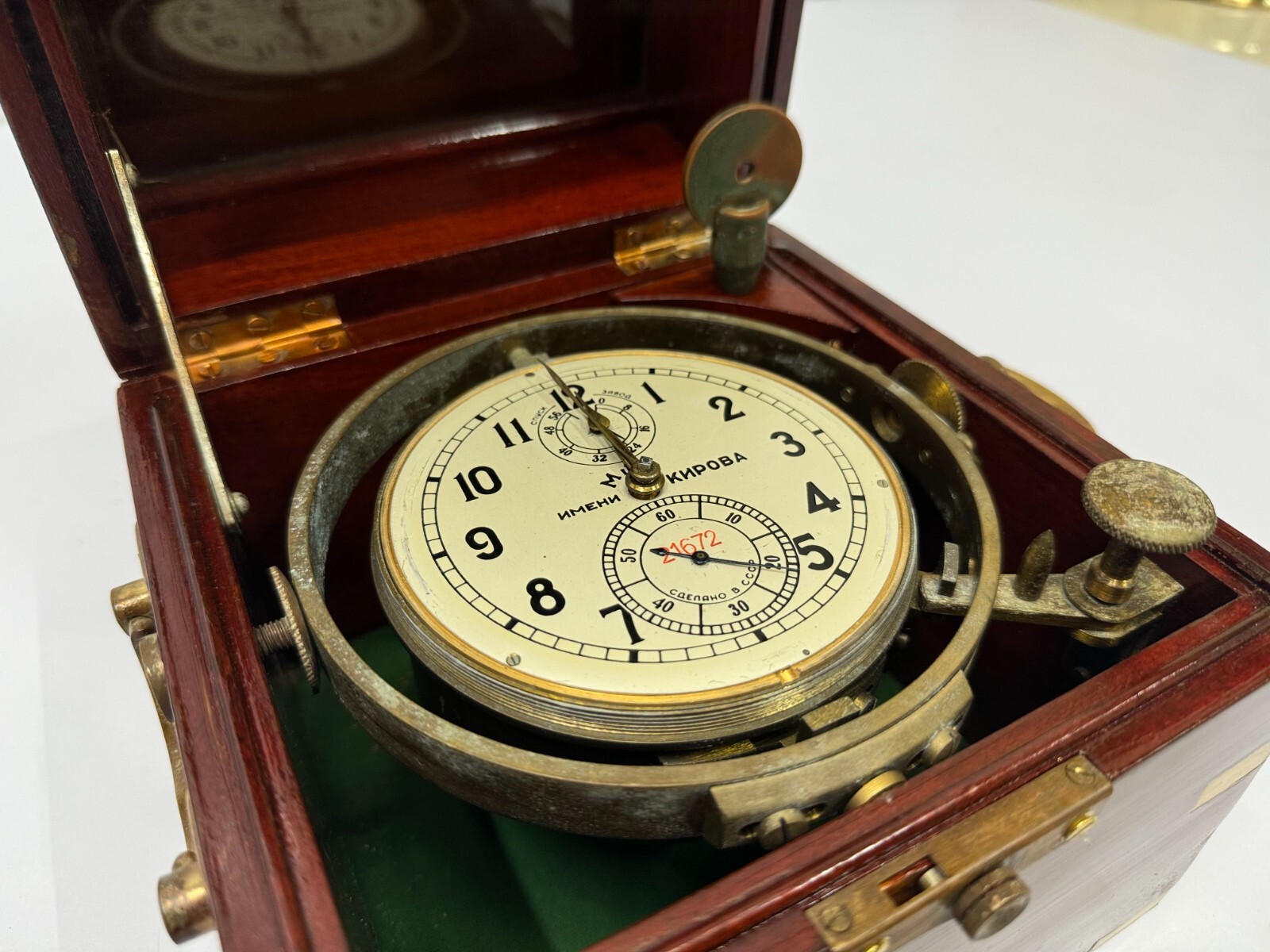Salvage Marine Antique Mid Century Design Chronometer Box Russian Clock ...