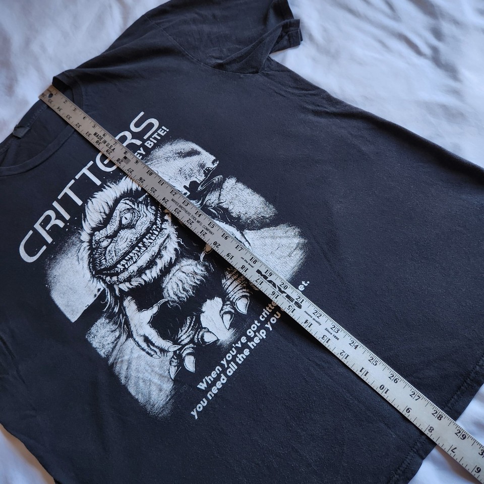 Critters They Bite! Classic 80's Horror Movie Black Mens 2XL Graphic T ...