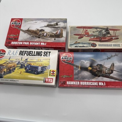 Lot of 4 Airfix 1/72 WWII Aircraft, Hurricane, Defiant, Duck And ...