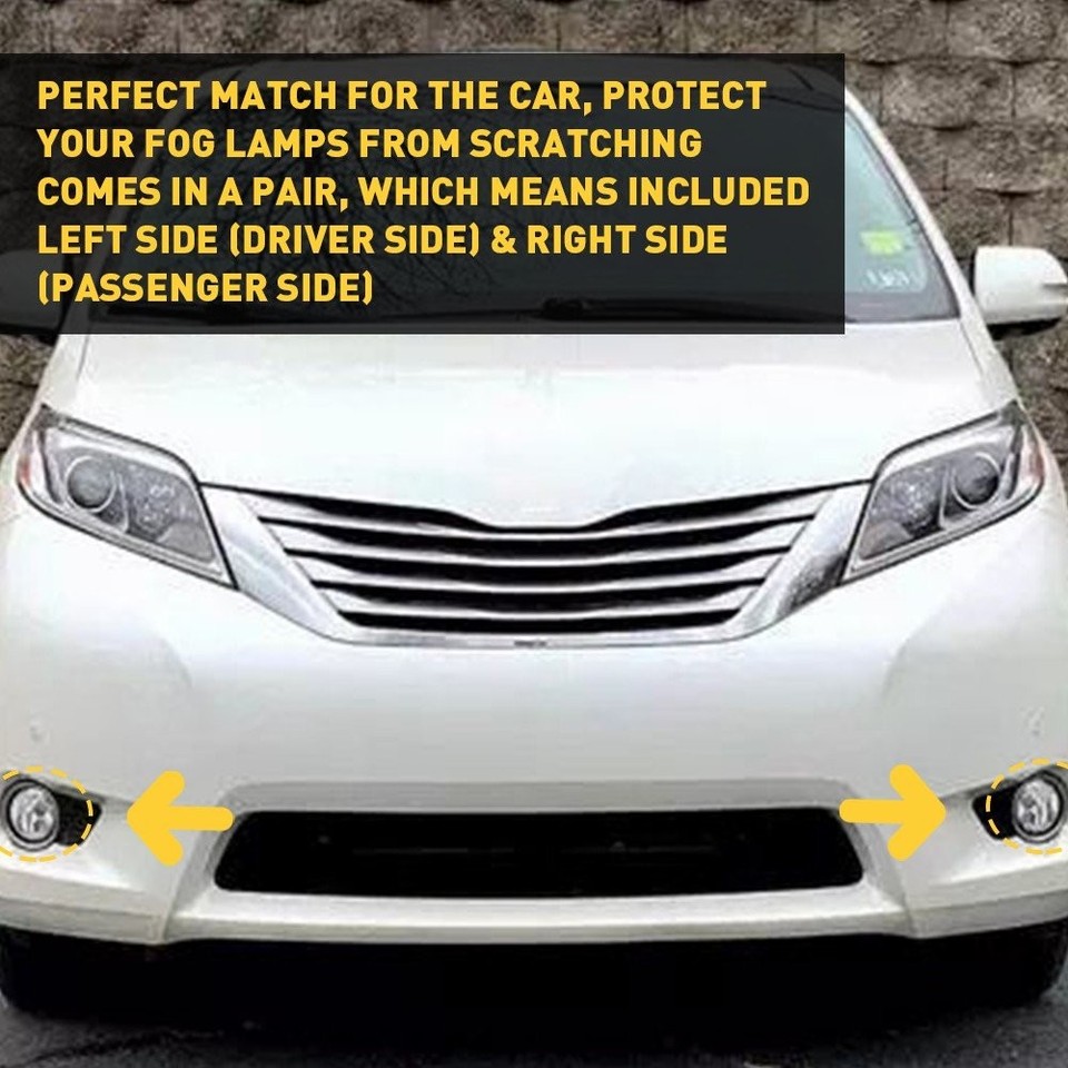 Pair Set Fog Light Hole Cover for 2011- 2017 Toyota Sienna SE ...