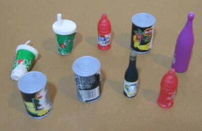 Barbie Doll KITCHEN LITTLES HOUSE Fridge Play Food TLC lot SODA CAN ...