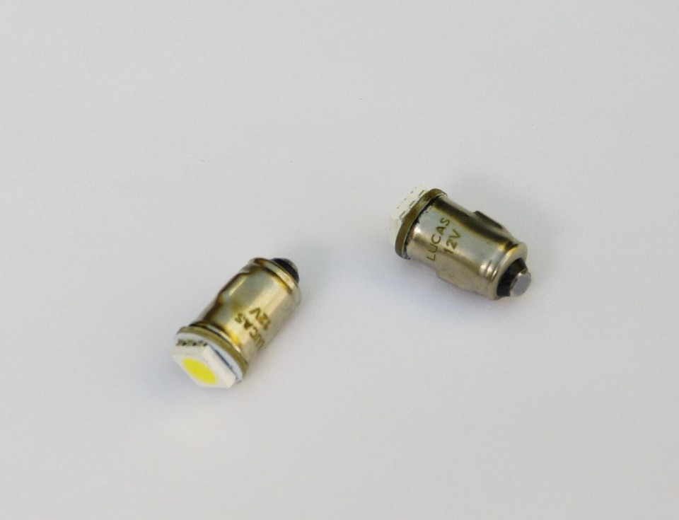 Lucas 12V Pair Clear / White LED BA7s Bulbs for Instrument Warning ...