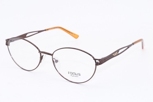 FOCUS 77 COFFEE BROWN ROUND AUTHENTIC DESIGNER FRAMES EYEGLASSES 54-16 ...