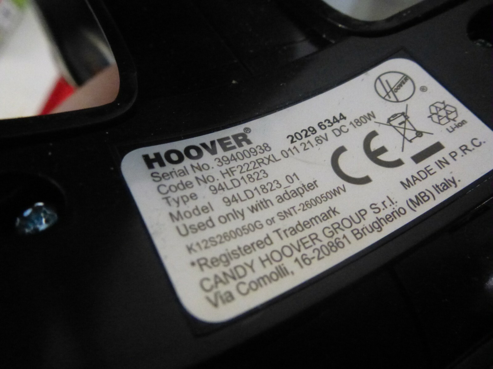 Aspirateur balai Hoover model hf222rxl (occasion ) | eBay