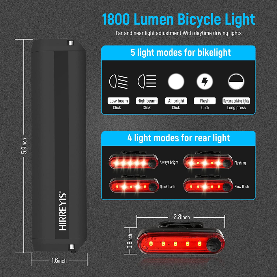Super Bright LED Bike Light,Powerful USB Rechargeable Bicycle Headlight ...