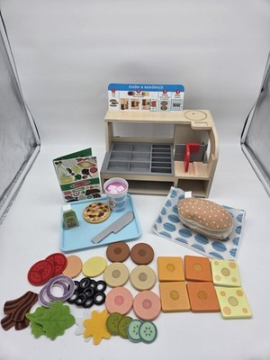 Melissa & Doug Slice & Stack Sandwich Counter With Pieces Pretend Play ...