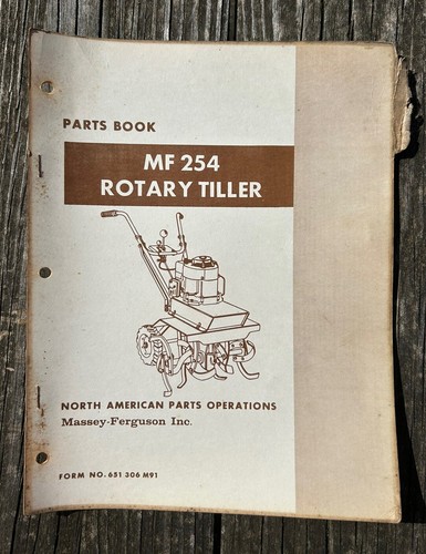 Vintage 1970 Massey Ferguson Parts Book MF 254 Rotary Tiller MF254 651 ...