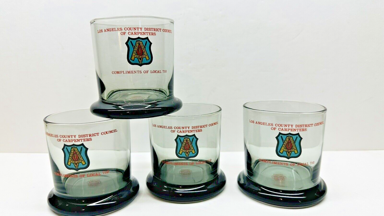Vintage (4) Los Angeles Carpenters Union Local 710 Teamsters Cocktail ...