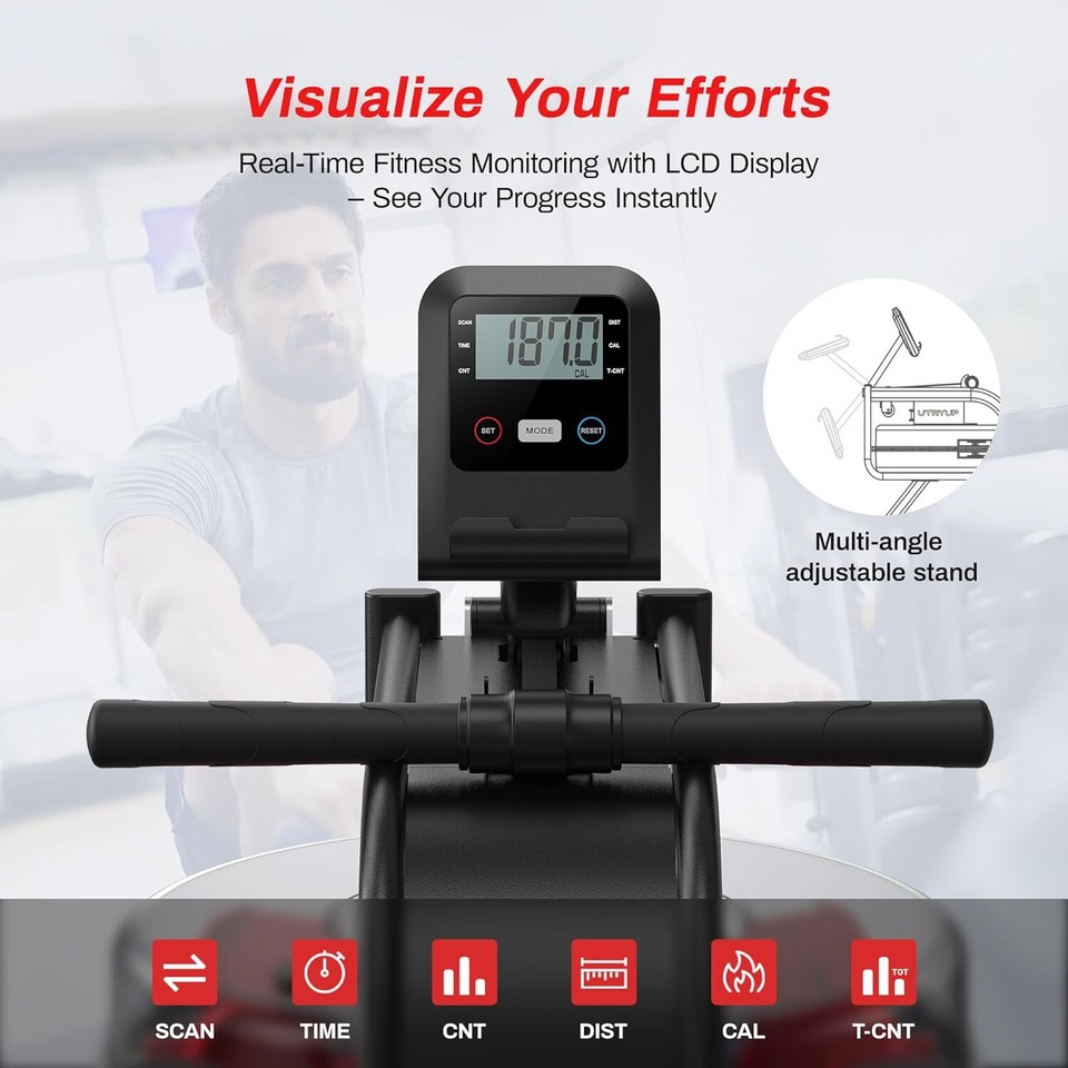 UTRYUP R10 Water Rowing Machines for Home 350 LB Weight Capacity with ...