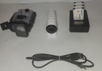 SONY FDR-X3000 Sports and Action Camera White 4K ZEISS With 3 Batteries ...