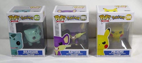 Funko Pop! Games Pokemon #595 Rattata #453 Bulbasaur #598 Pikachu vinyl ...