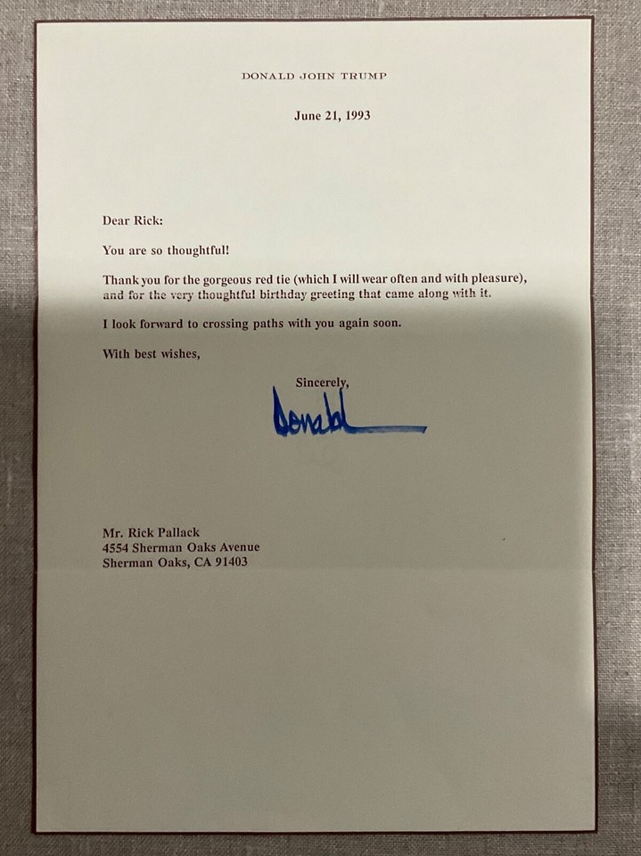 President Donald Trump Authentic Original Autographed Signed Letter To ...