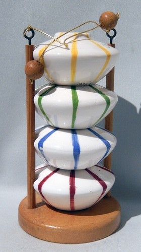 Rare Vintage 1958 Holt Howard PIXIE WARE 4 Stacking Salt & Pepper ...