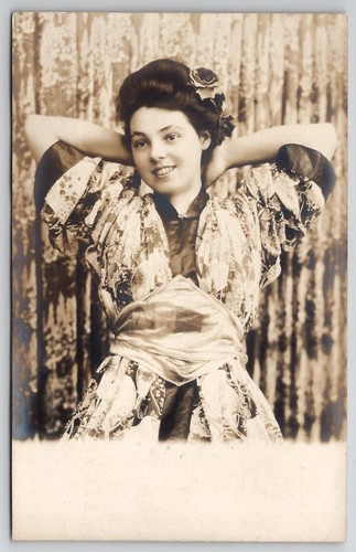 RPPC Edwardian Women as Geisha Girl Flirtatious Pose c1906 Photo ...