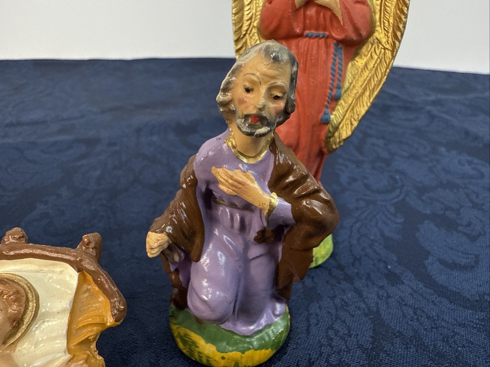 Vintage Italian Chalkware Plaster Nativity Figures 12pcs Total | eBay