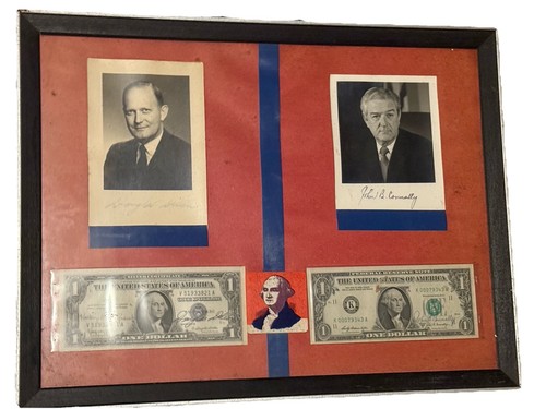 One dollar douglas dillon & John B Connally signed High Grade Framed | eBay