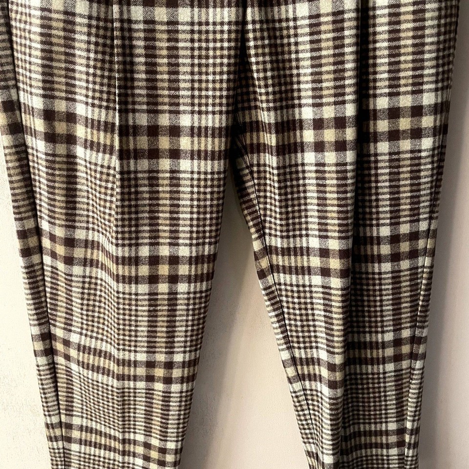 Aritzia Wilfred Light Tannish Pink|Burgundy Wool Blend Plaid Pants EUC ...