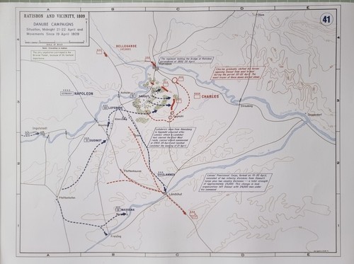 Moderne Ouest Point Carte Napoléonienne Wars Ratisbon Danube Campagne ...