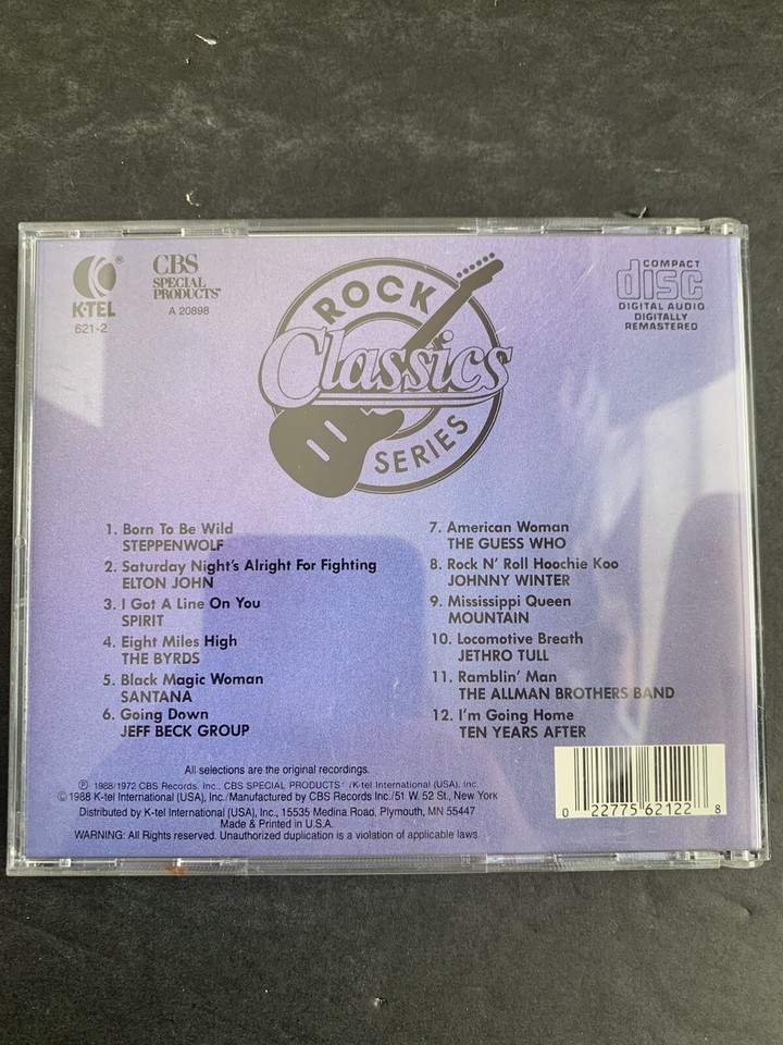 Rock Classics Series Various Artists compilation 1988/1972 K-Tell cbs ...