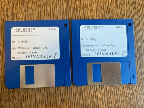 SPLASH! SPINNAKER GAME PC MS-DOS 3.5" INCH FLOPPY DISK(S) NEAR MINT ...