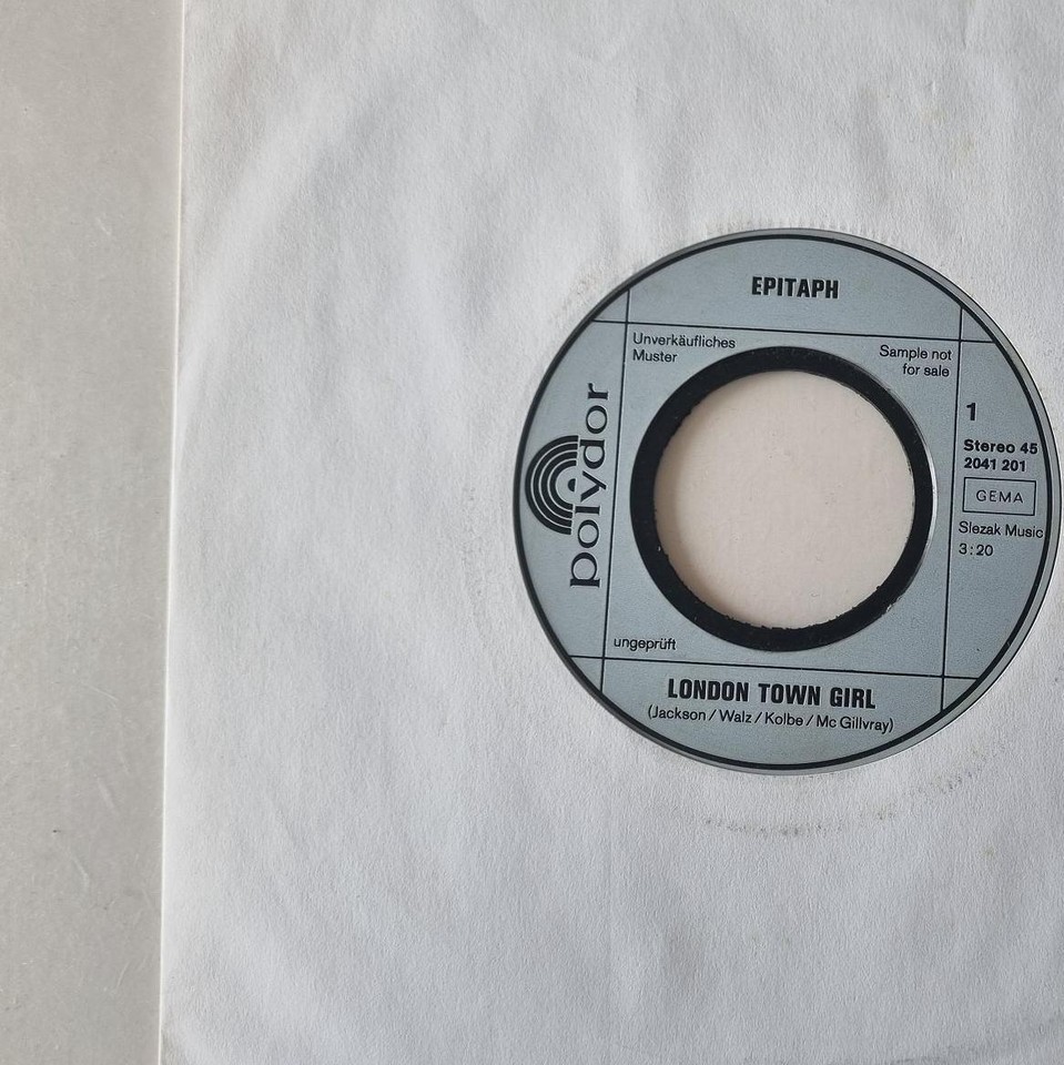 Epitaph - London Town Girl 7'' Vinyl Germany PROMO/ READ FOR CONDITION ...