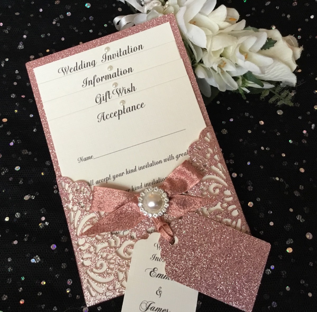 Vintage Laser Cut Wedding Invitations