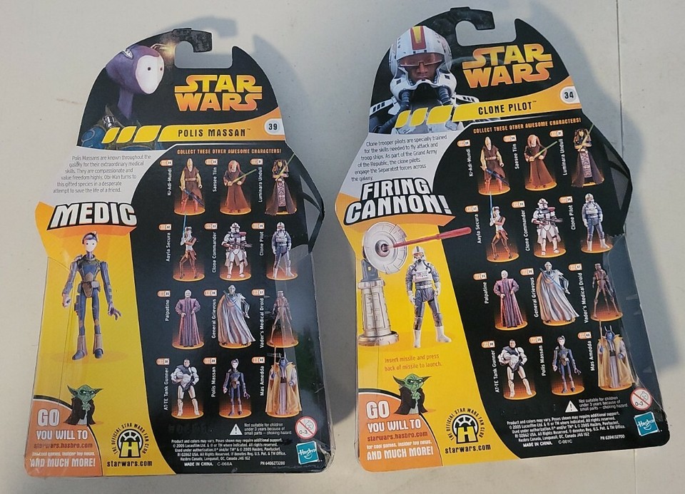 NEW STAR WARS ROTS HASBRO POLIS MASSAN AND CLONE PILOT ACTION FIGURES ...