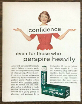1963 Mitchum Anti-Perspirant Print Ad Confidence Even Those Who ...