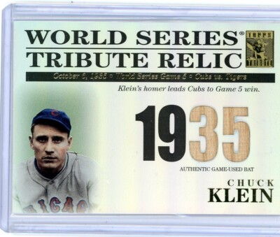 2003 Topps Tribute World Series Relic #TR-CK Chuck Klein No 122 of 425 ...