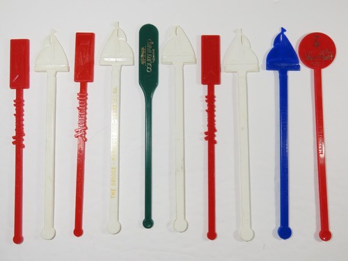 10 Vintage Swizzle Cocktail Drink Stir Stick Marriott's Hotel's 1 ...