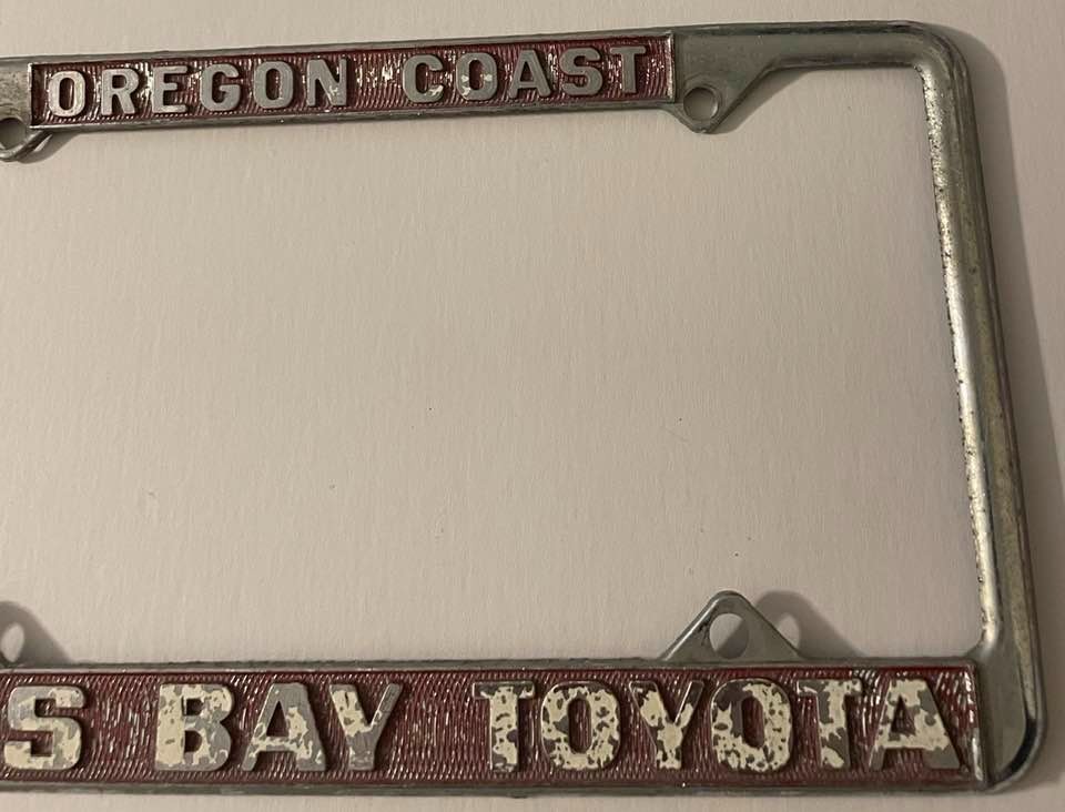 Coos Bay Toyota Dealership Booster License Plate Frame Oregon Coast | eBay