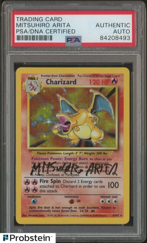 Mitsuhiro Arita Signed 1999 Pokemon Charizard Holo #4 PSA/DNA Authentic ...