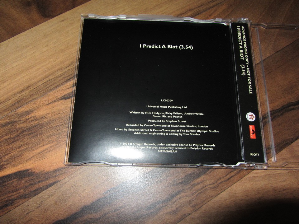 KAISER CHIEFS I Predict A Riot 2005 EUROPEAN promo CD single | eBay