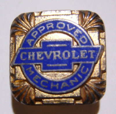 1940s Chevrolet "Approved Mechanic" Enameled Pin Screw Back Badge | eBay