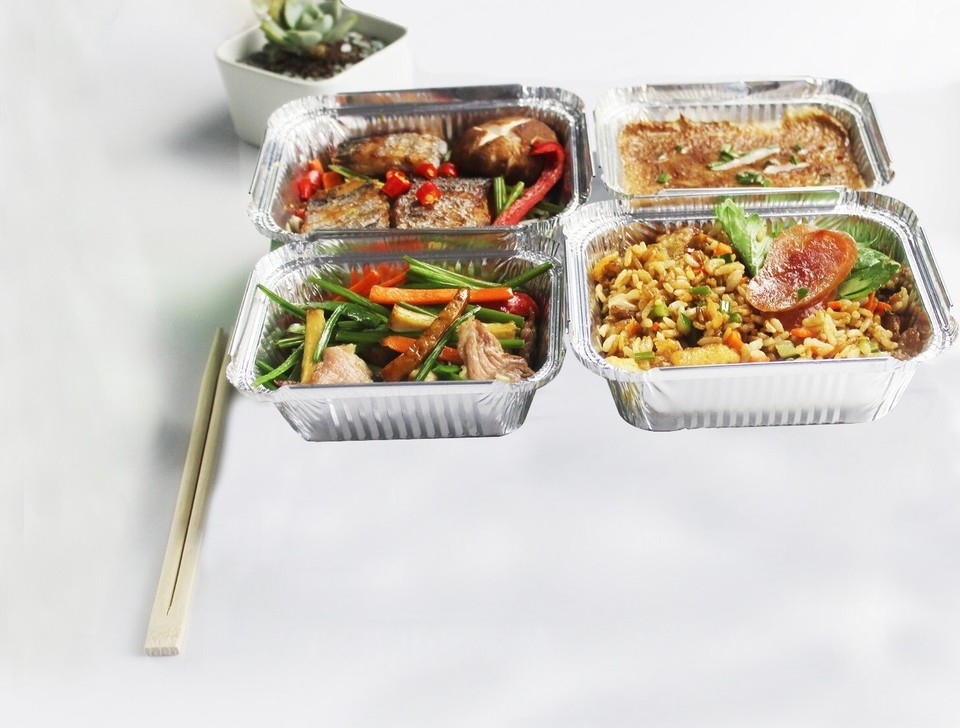 [Set of 150] Disposable Aluminium Foil Tray Containers with Lids ...
