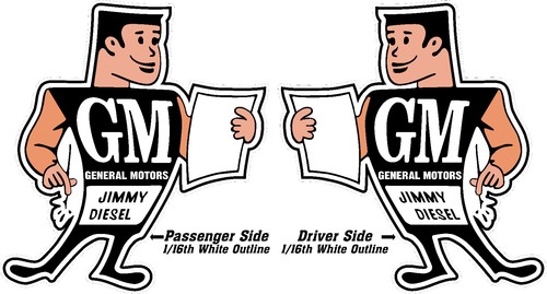 General Motors Jimmy Diesel Vintage - 1950's Detroit Diesel Sticker ...