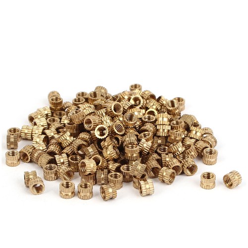 M4 x 4mm Female Thread Brass Knurled Threaded Insert Embedment Nuts ...