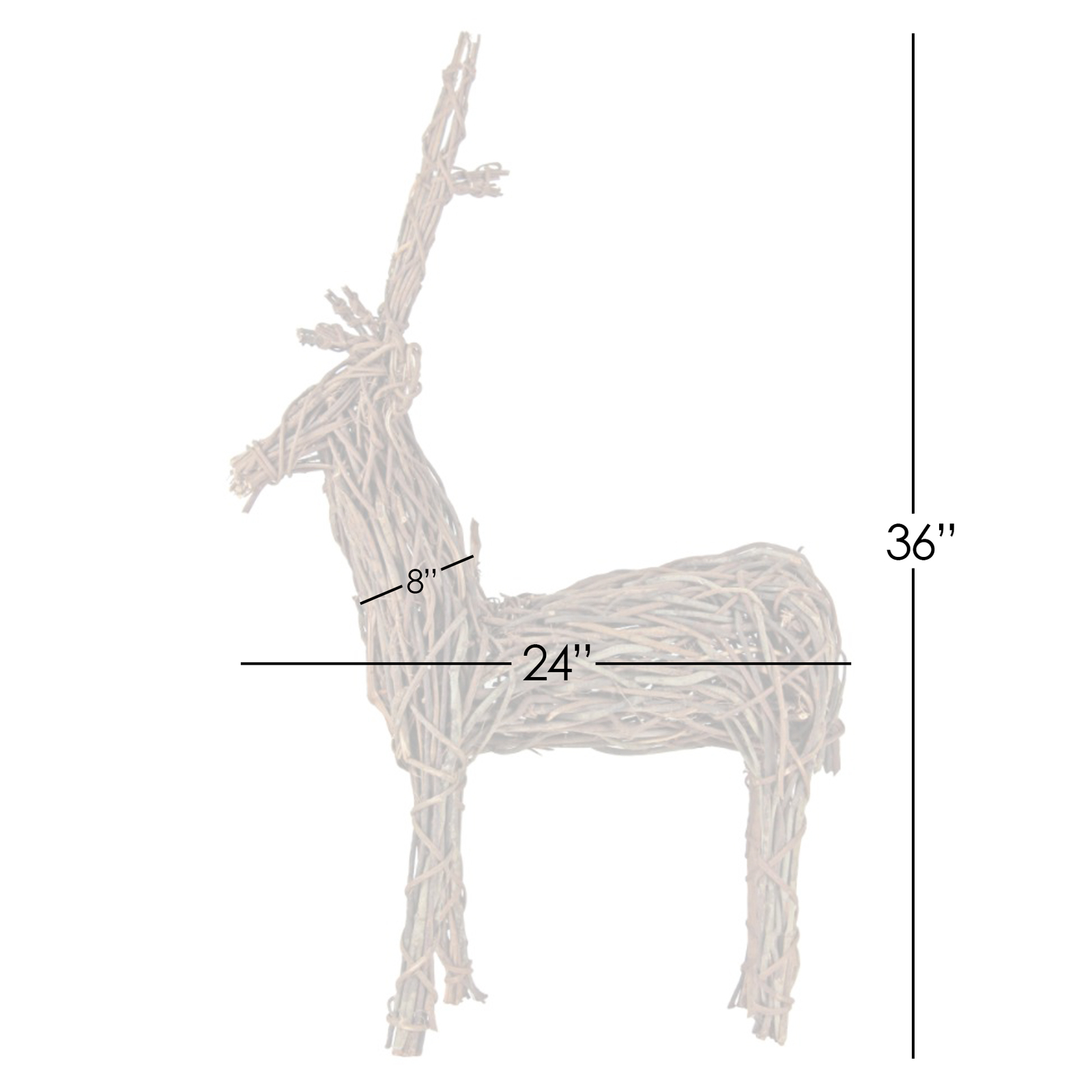 Garden Elements Outdoor Christmas Decoration, Grapevine Standing Deer ...