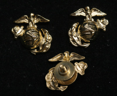 US MARINES ENLISTED EGA DRESS BLUES COLLAR DEVICE SET SCREW POST PIN ...