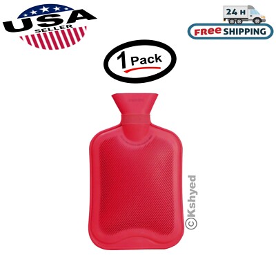 2000ML Hot Water Bottle Thick Rubber Bag Warmer Heat, Ast color 14"x7 ...