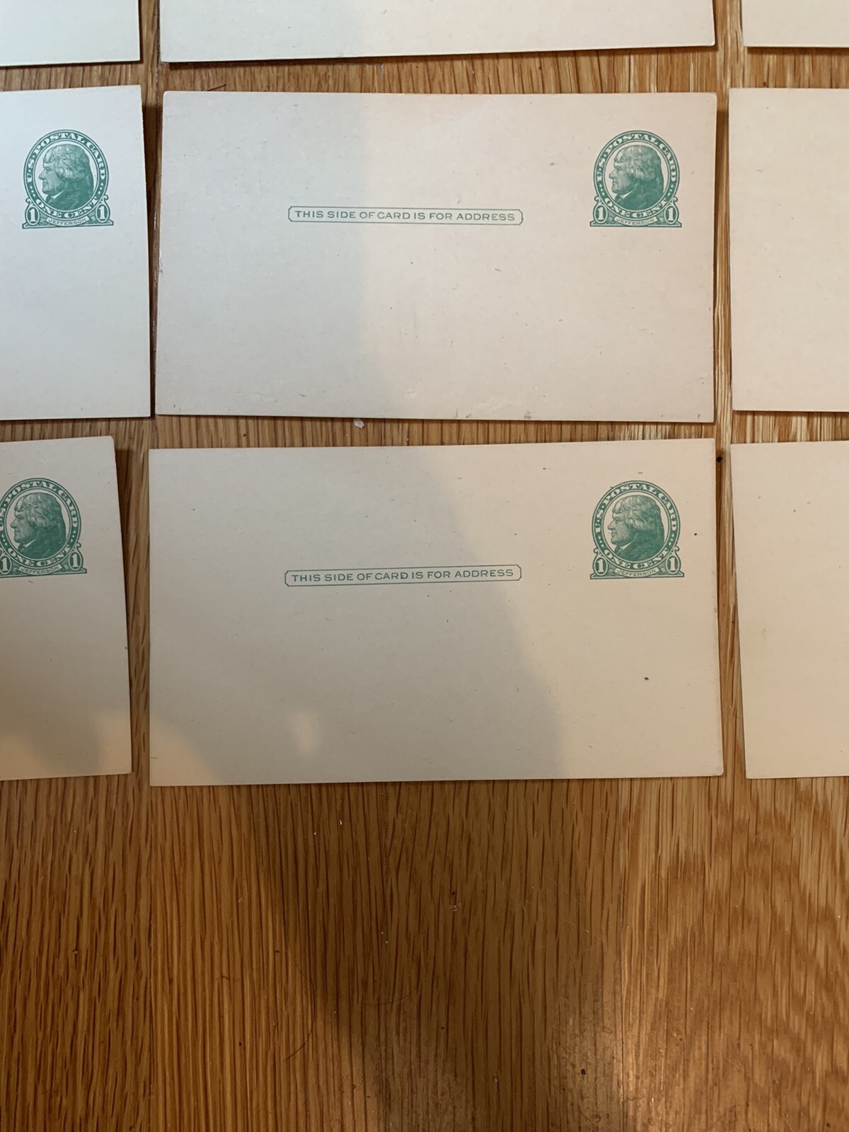 Vintage Lot Of 15 Pre Stamped 1 Cent Jefferson Postcards Printed Backs ...
