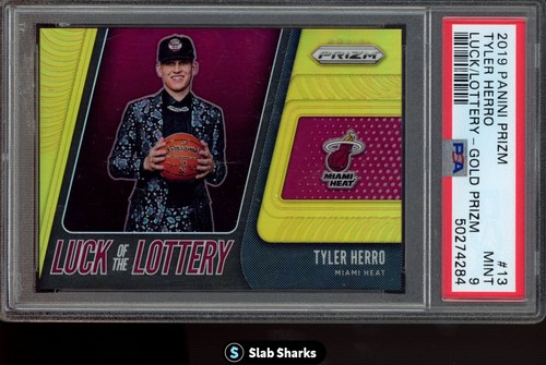 2019 PANINI PRIZM TYLER HERRO LUCK OF LOTTERY GOLD PRIZM /10 PSA 9 ...