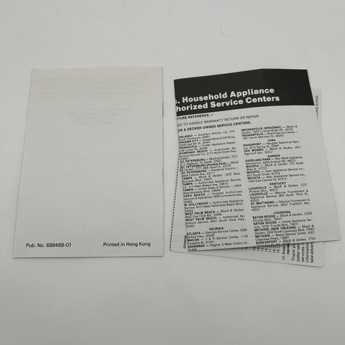 Black & Decker Handy Chopper HC20 Manual Original Instructions ...