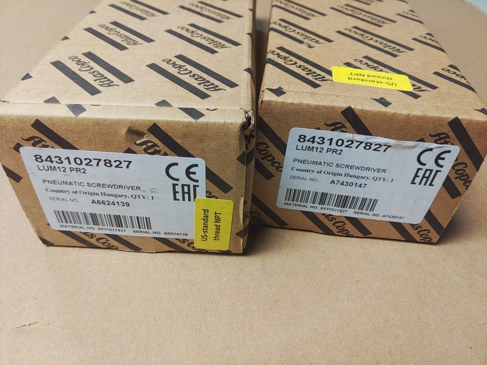 NEW Atlas Copco LUM12 PR2 Pneumatic Screwdriver NEW IN FACTORY SEALED ...