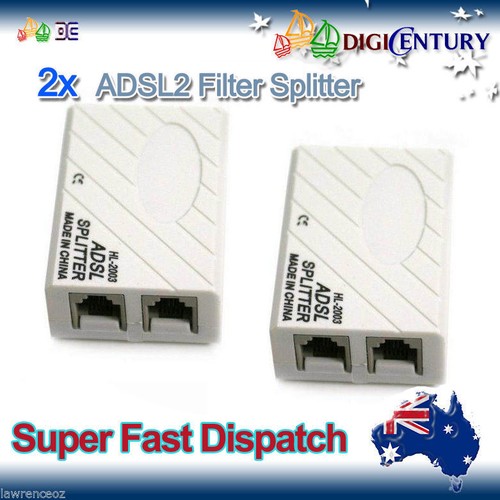 2x New In-Line ADSL2 Broadband Filter Splitter for Telephone Modem w/t ...