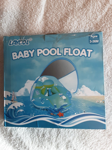 LAYCOL Baby Swimming Ring Inflatable Pool Float Ring with Canopy Blue ...