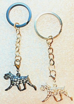 Schnauzer Dog Key Chain Keyring Purse Charm Matte Black Silver Alloy ...