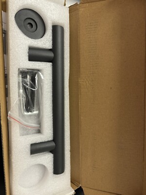 Lot of 6 -10 in. Round Matte Black Ladder Pull w/Flush Sliding Barn ...